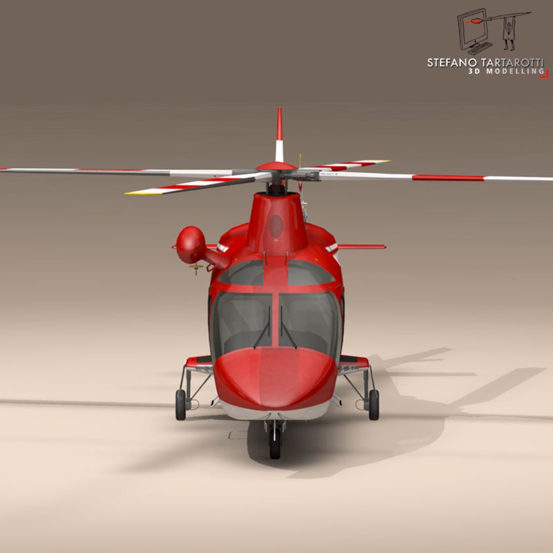 Aw109 Air Ambulance Rescue Helicopter 3d Obj