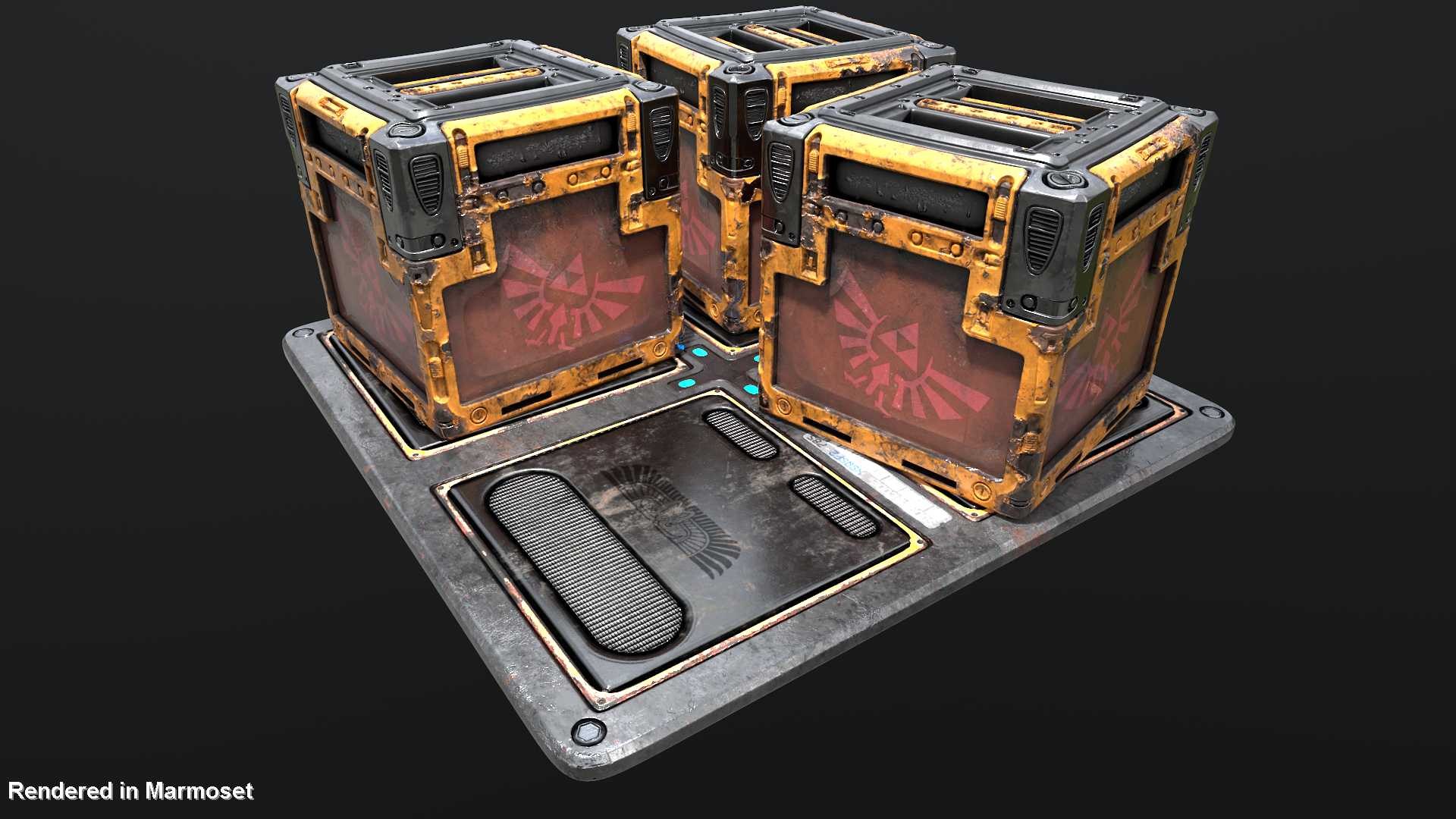 Sci-Fi Cargo Crate Transport Box Stage 3D - TurboSquid 1887500