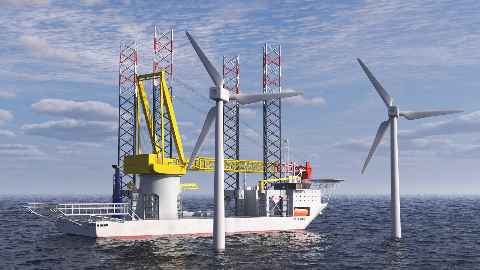 3D Voltaire Jack Up Installation Vessel With Wind Turbine - TurboSquid ...