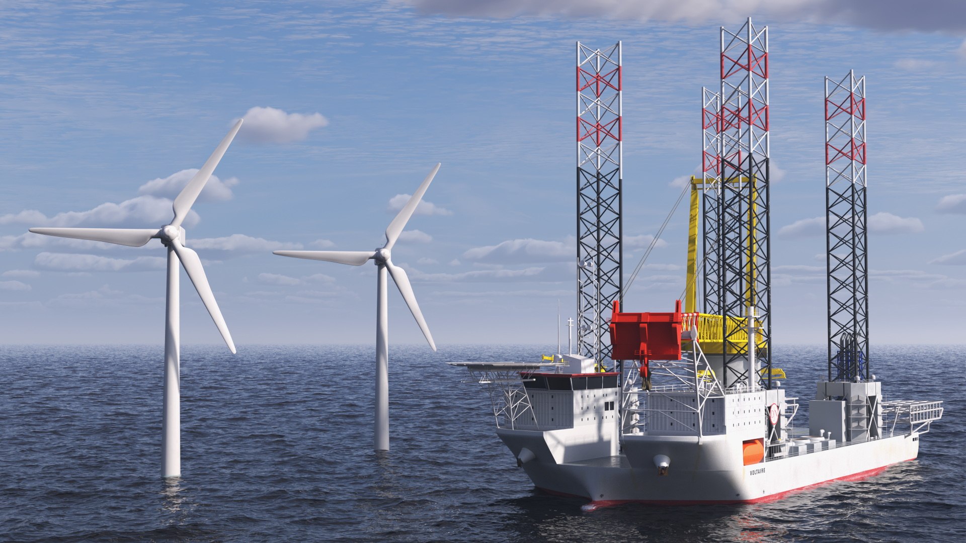3D Voltaire Jack Up Installation Vessel With Wind Turbine - TurboSquid ...