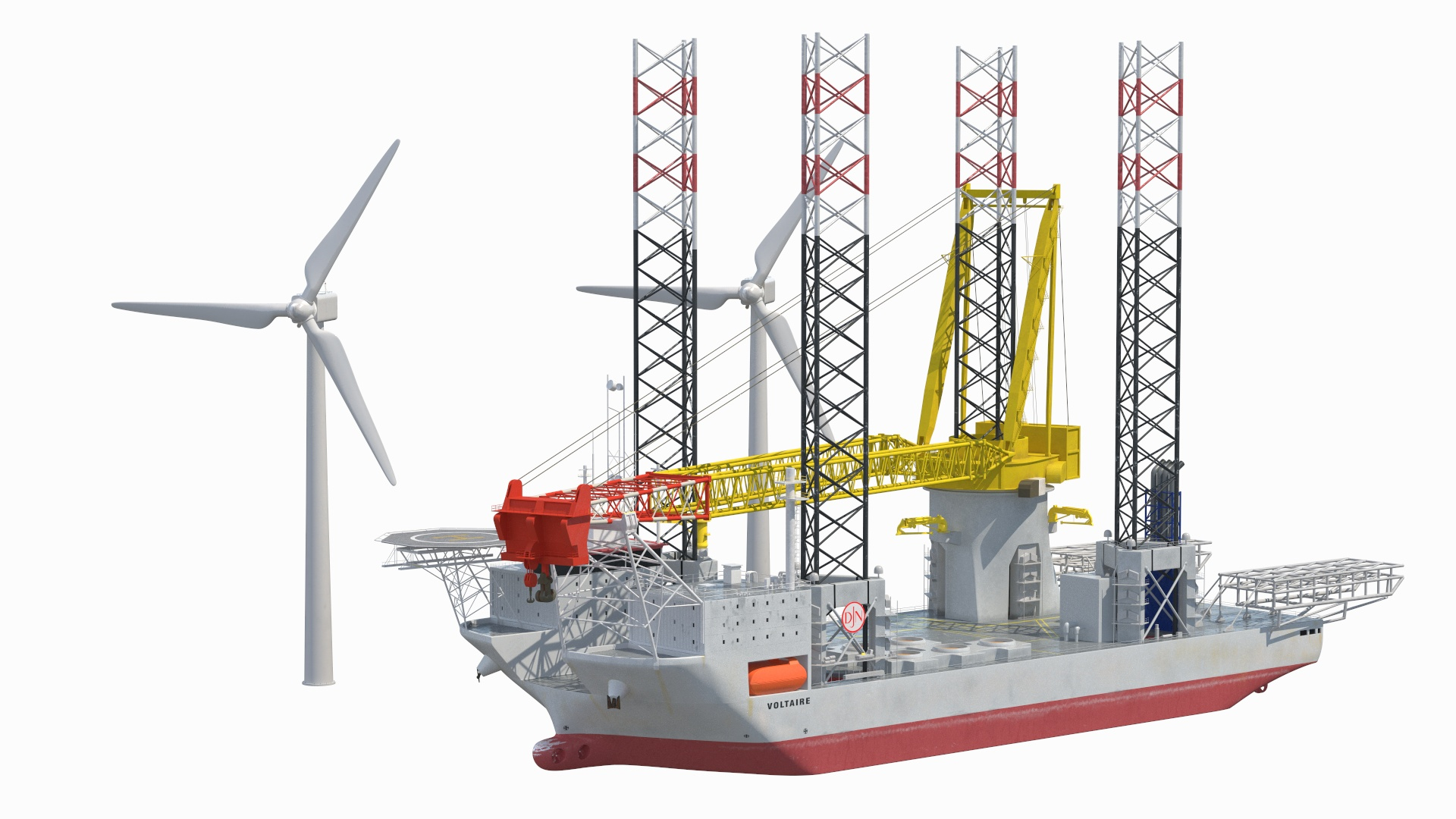 3D Voltaire Jack Up Installation Vessel With Wind Turbine - TurboSquid ...
