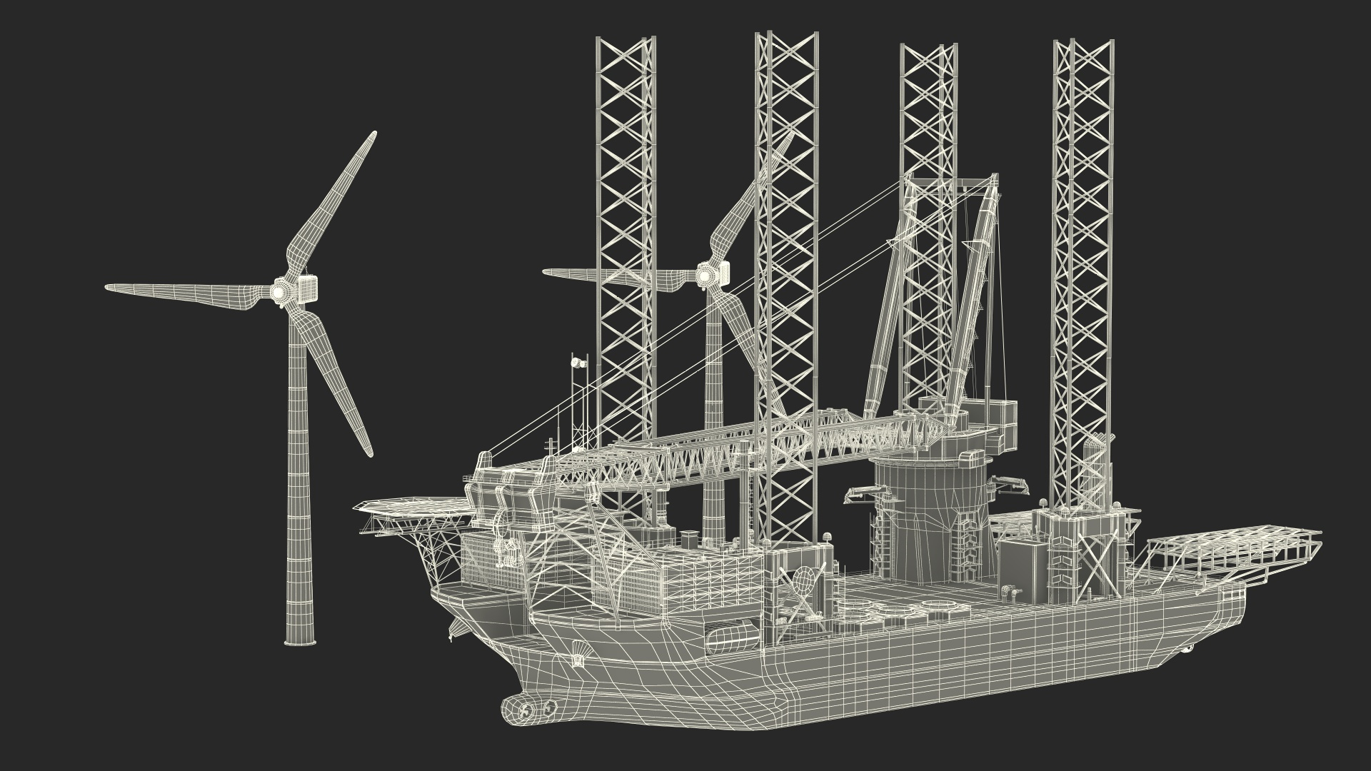 3D Voltaire Jack Up Installation Vessel With Wind Turbine - TurboSquid ...