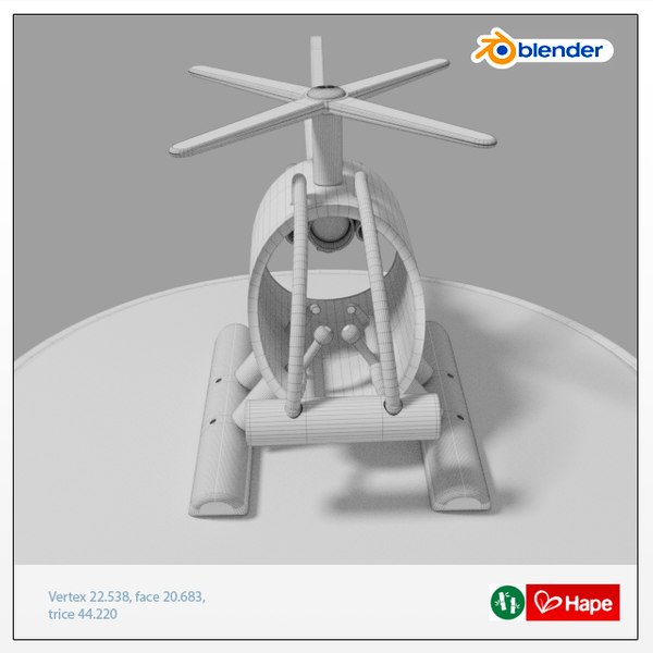 3d model bamboo helicopter
