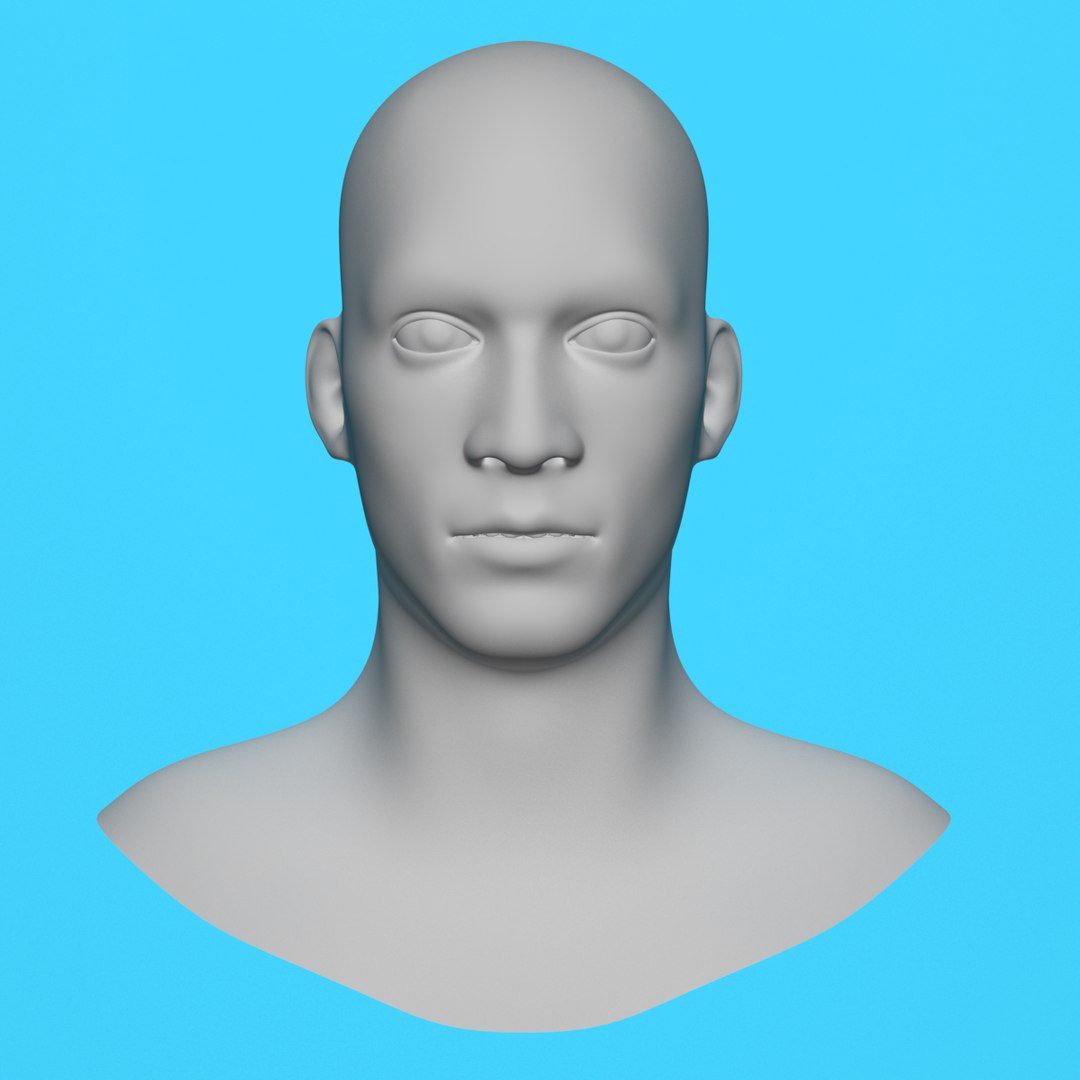 Realistic Male Head 3D Model - TurboSquid 1340947