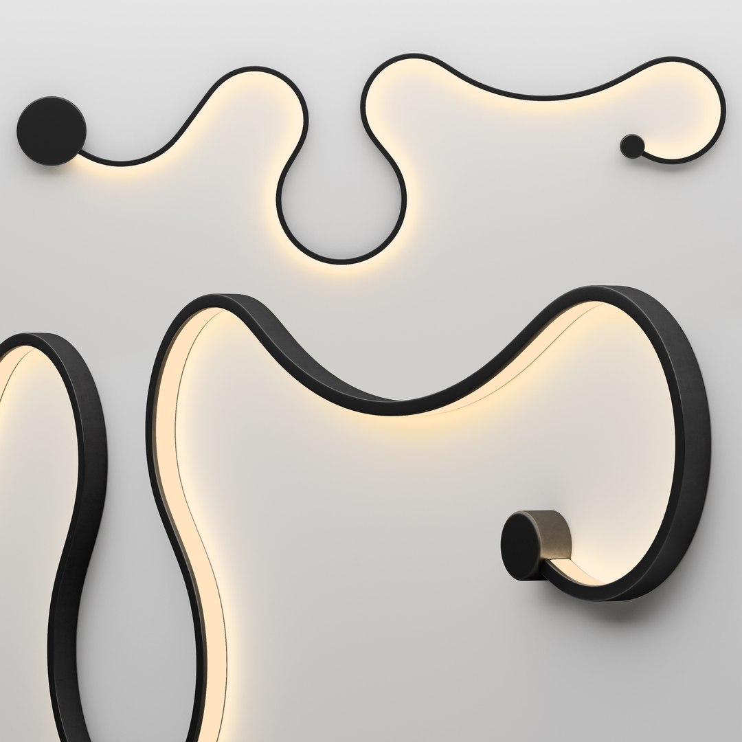 Curved Wall Sconce LED Ligh 3D model - TurboSquid 2181564