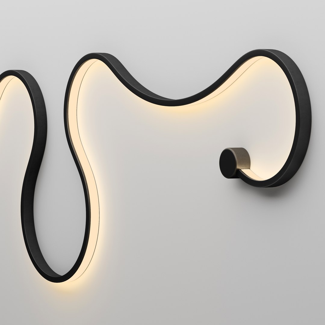 Curved Wall Sconce LED Ligh 3D model - TurboSquid 2181564