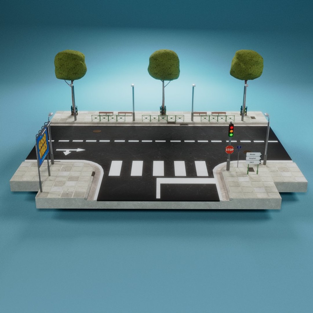 Free 3D Cartoonroad - TurboSquid 2100881