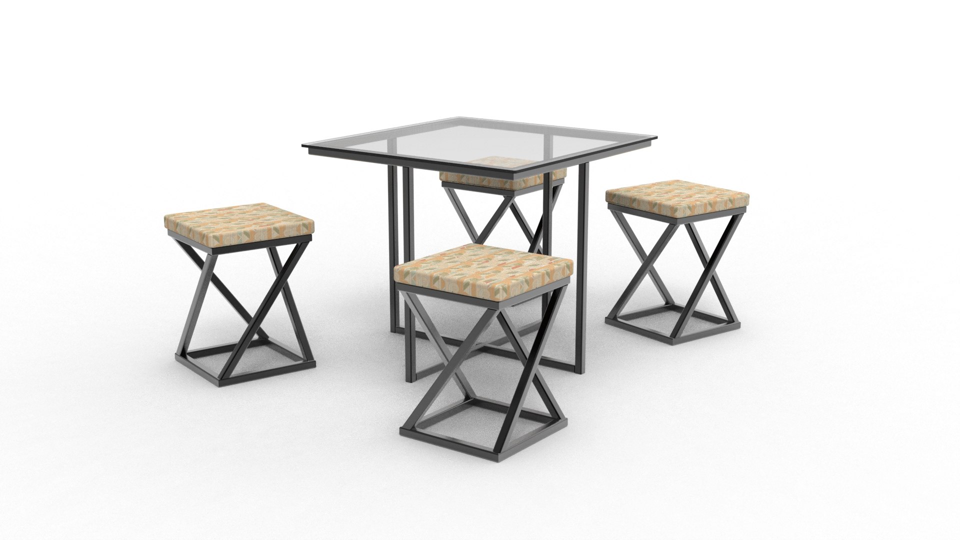 Dining Table With Stool 3D Model - TurboSquid 2189259