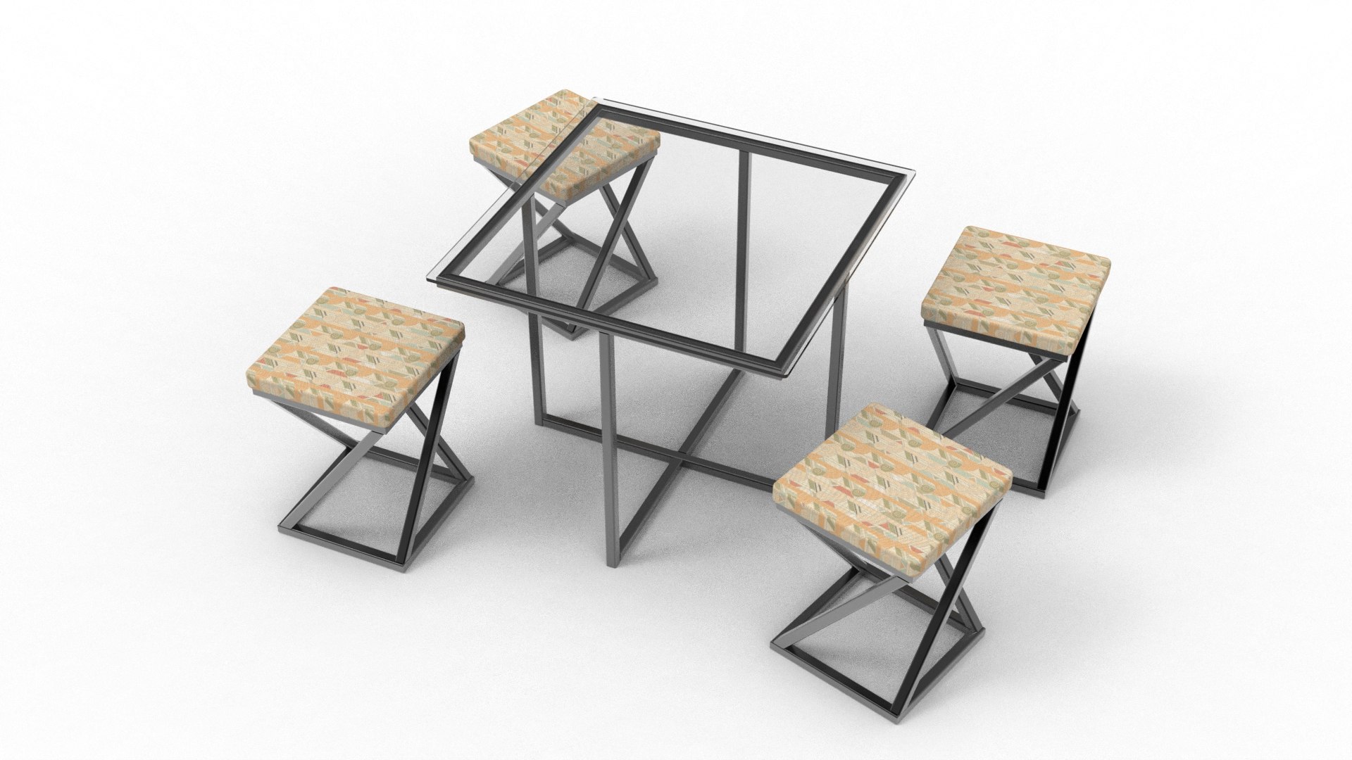 Dining Table With Stool 3D Model - TurboSquid 2189259