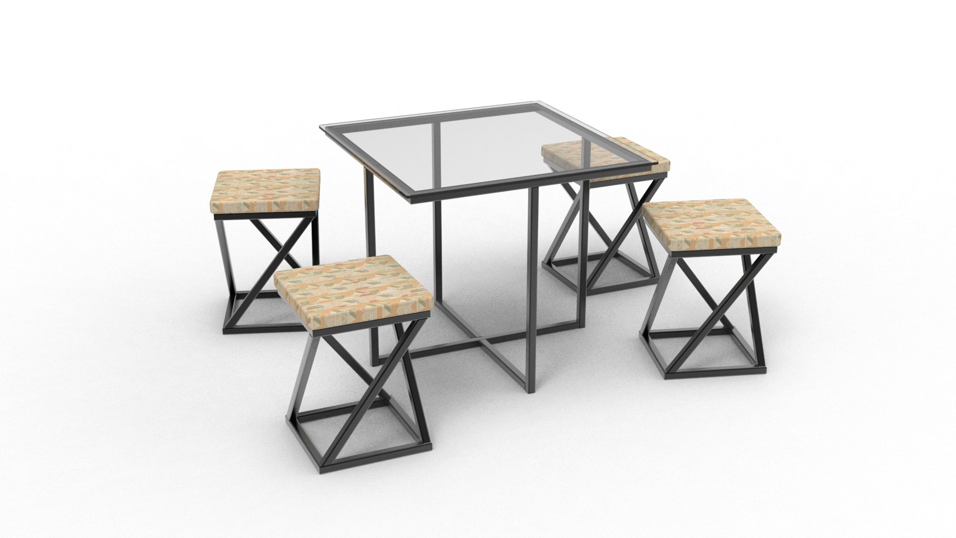 Dining Table With Stool 3D Model - TurboSquid 2189259