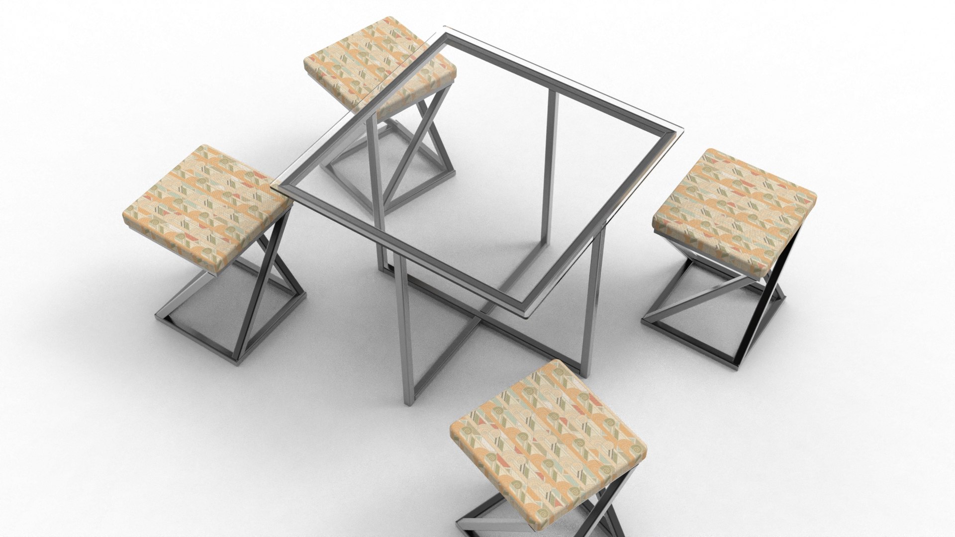 Dining Table With Stool 3D Model - TurboSquid 2189259