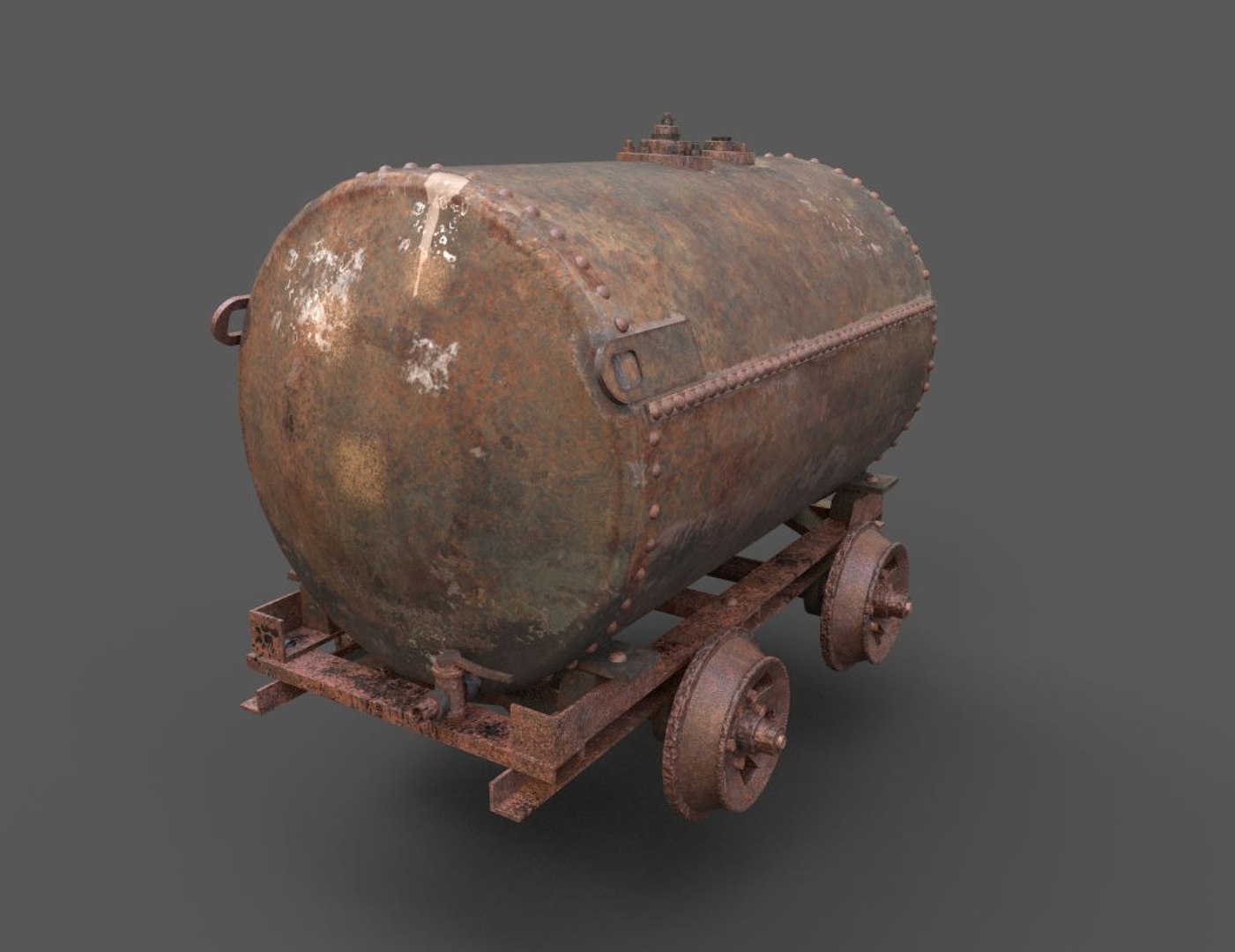 3D Model Old Rusty Oil Tank - TurboSquid 1612321