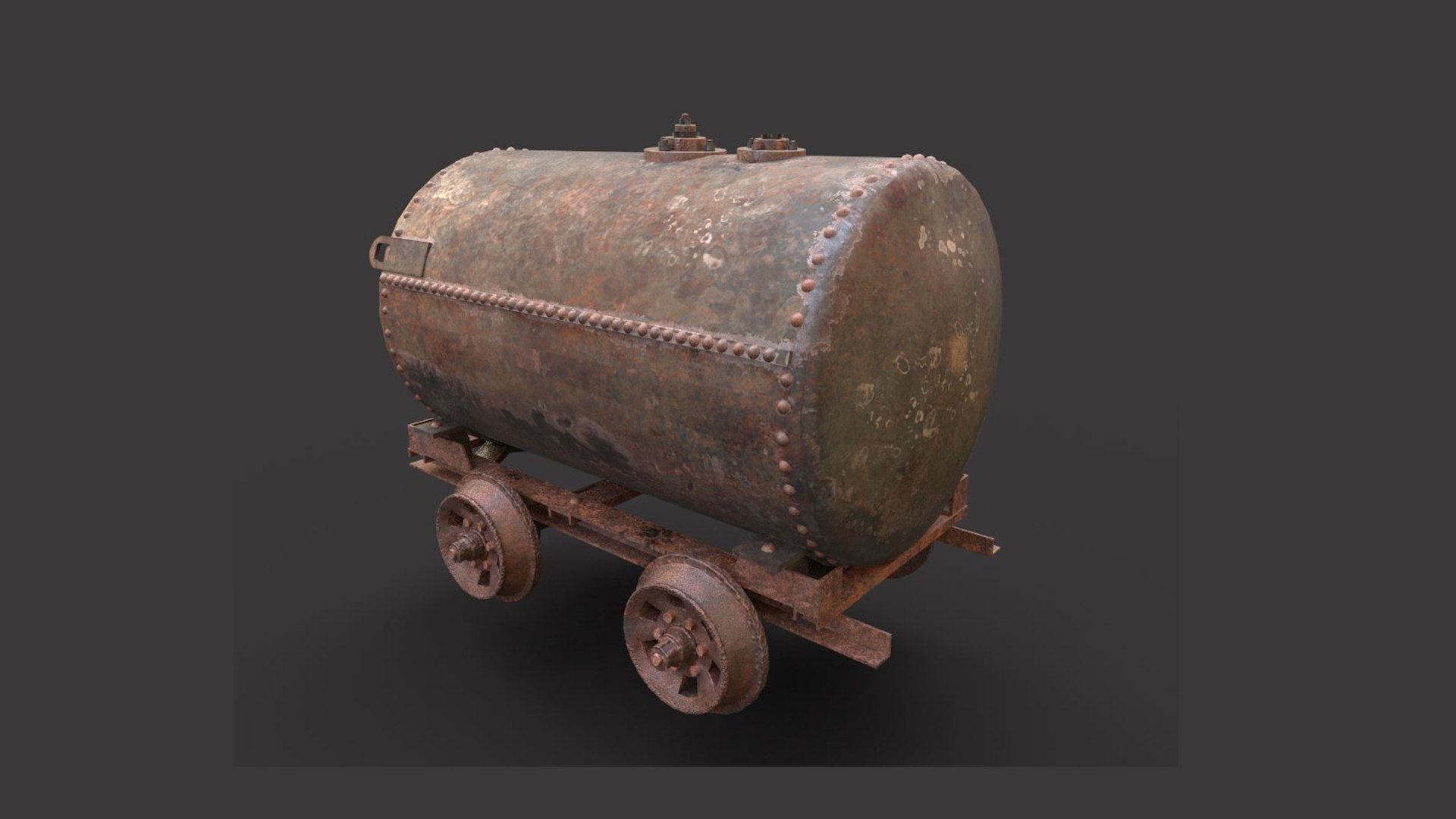 3D Model Old Rusty Oil Tank - TurboSquid 1612321