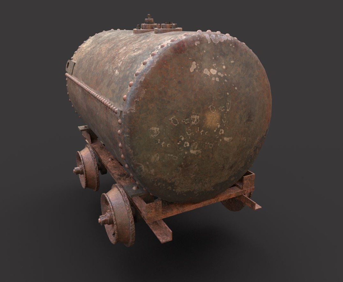 3D Model Old Rusty Oil Tank - TurboSquid 1612321