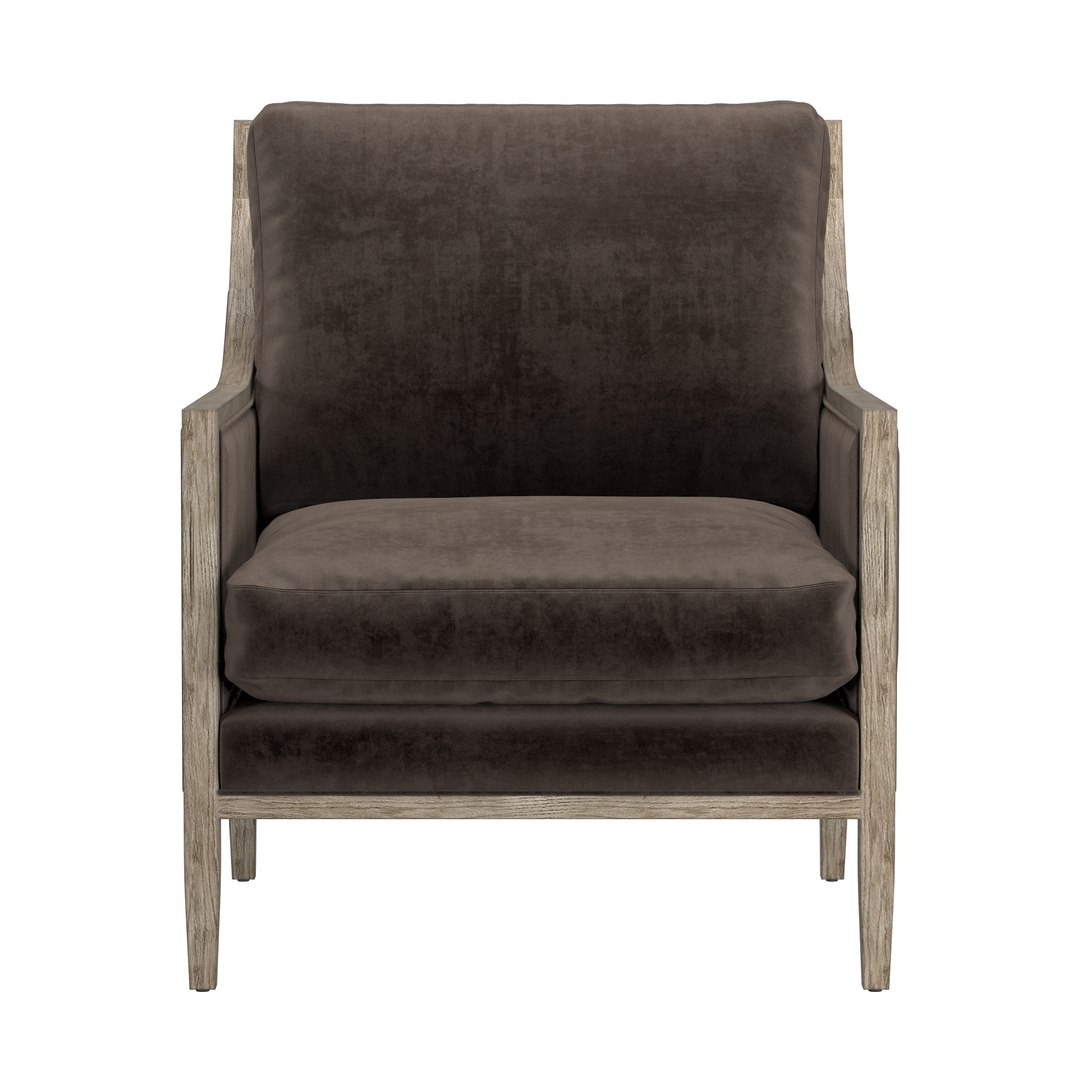 3D Model FRENCH CONTEMPORARY SLOPE ARM LOW BACK CHAIR - TurboSquid 1900753