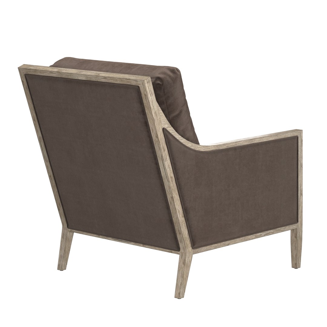 3D Model FRENCH CONTEMPORARY SLOPE ARM LOW BACK CHAIR - TurboSquid 1900753