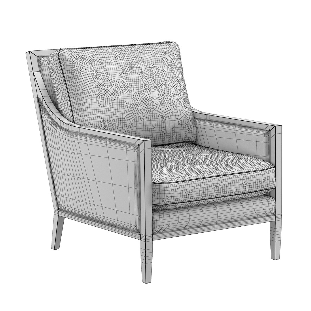 3D Model FRENCH CONTEMPORARY SLOPE ARM LOW BACK CHAIR - TurboSquid 1900753