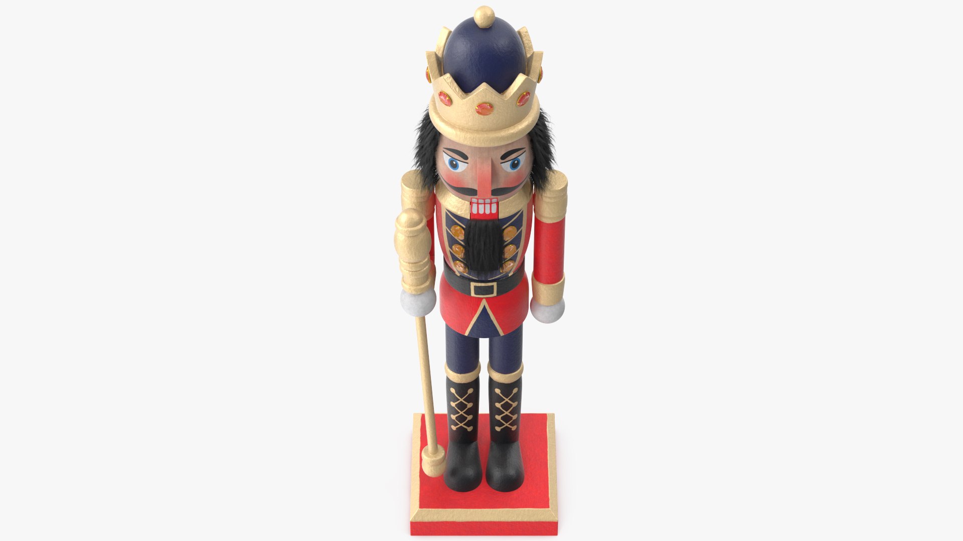 3D Christmas Nutcracker With Black Fur - TurboSquid 2278485