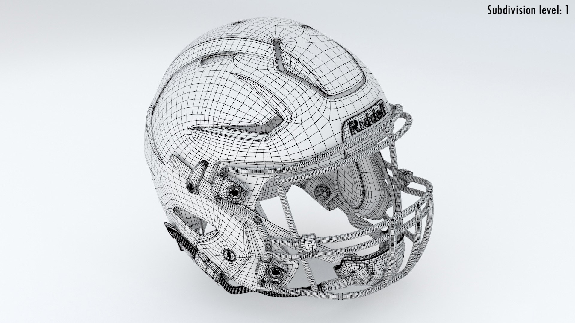 3D Model Speedflex Helmet Riddell Black - TurboSquid 2255430