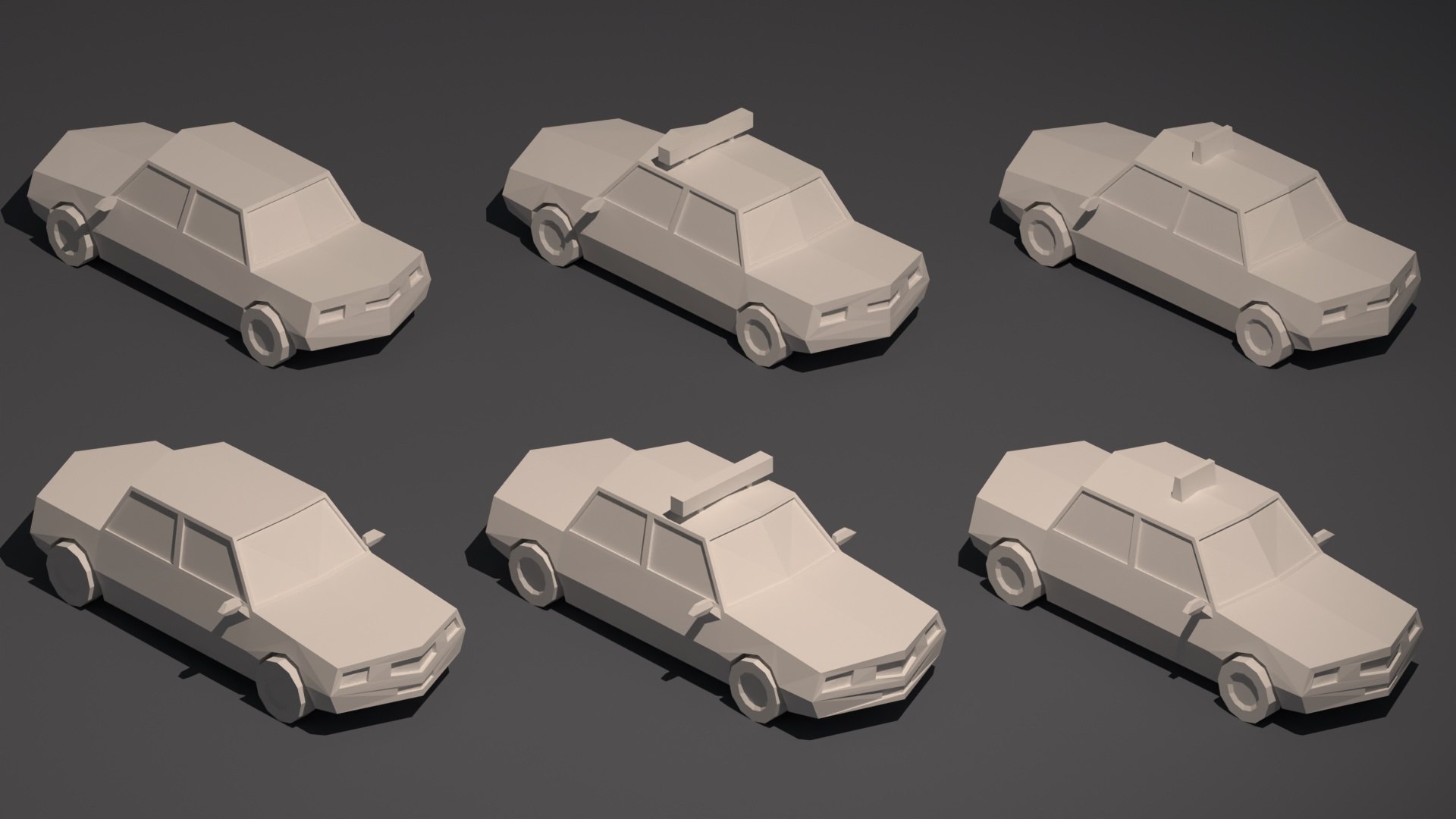 3D Low Poly Cars - Pack 1 Generic Model - TurboSquid 2200275