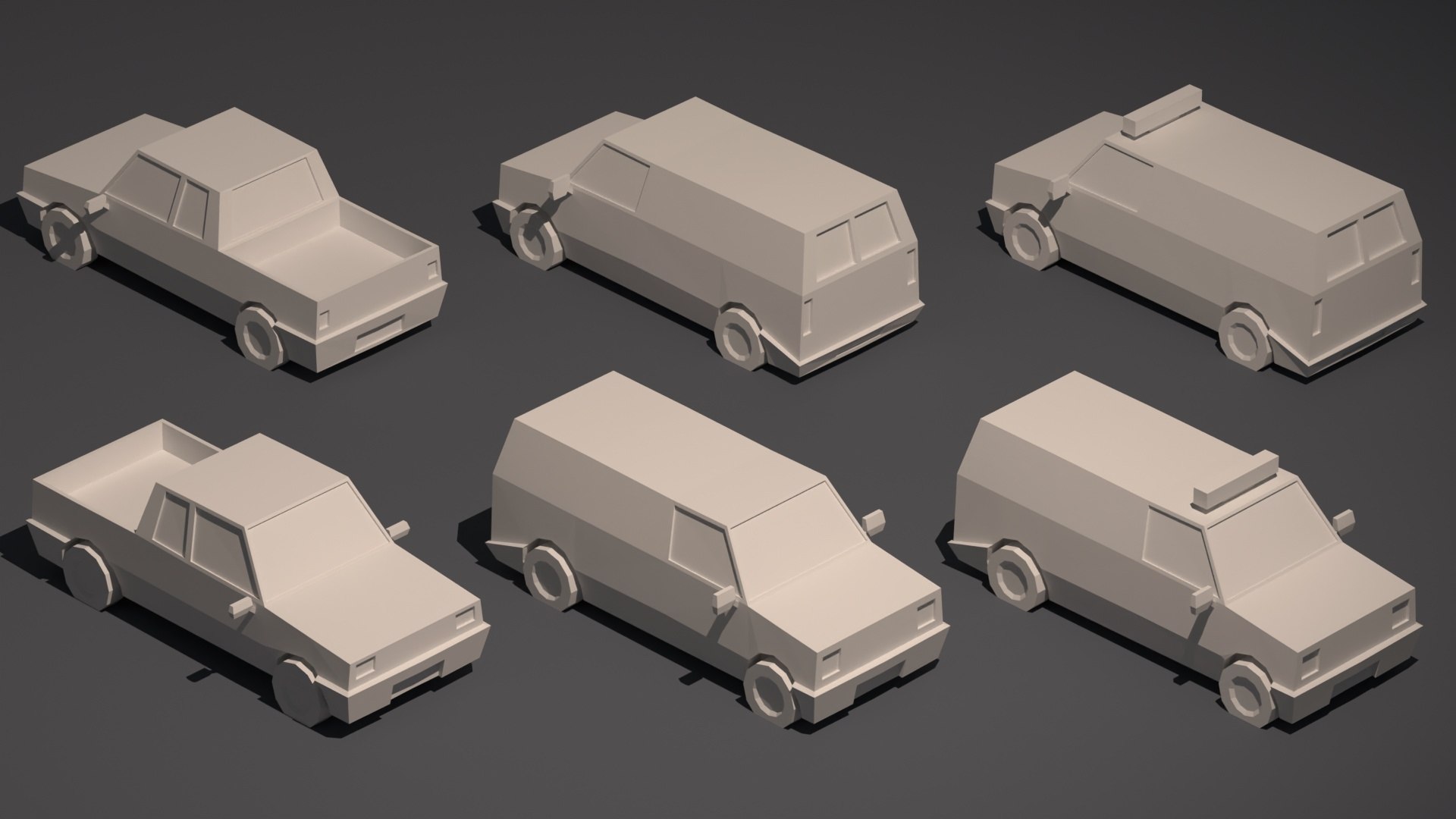 3D Low Poly Cars - Pack 1 Generic Model - TurboSquid 2200275