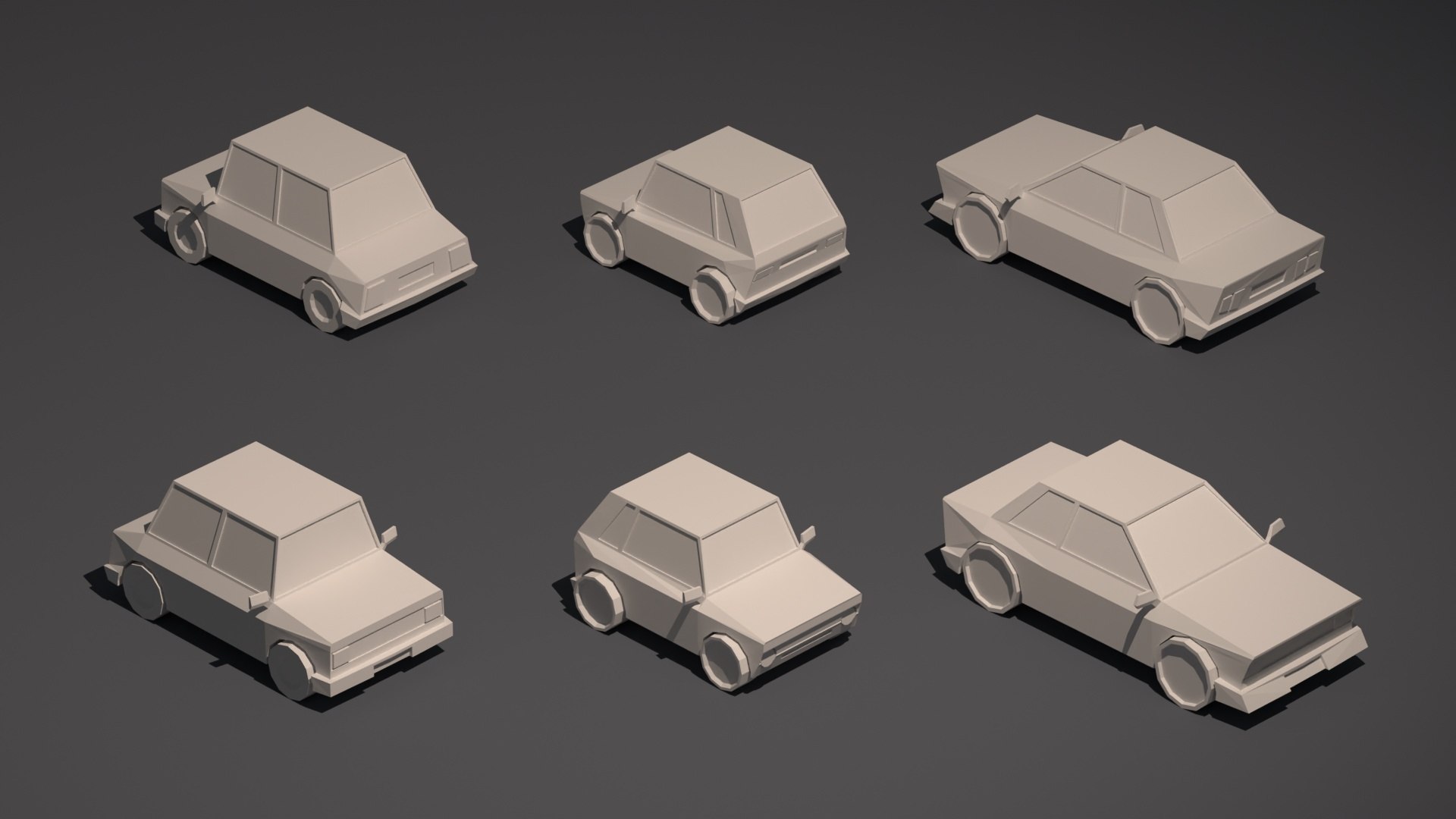 3D Low Poly Cars - Pack 1 Generic Model - TurboSquid 2200275