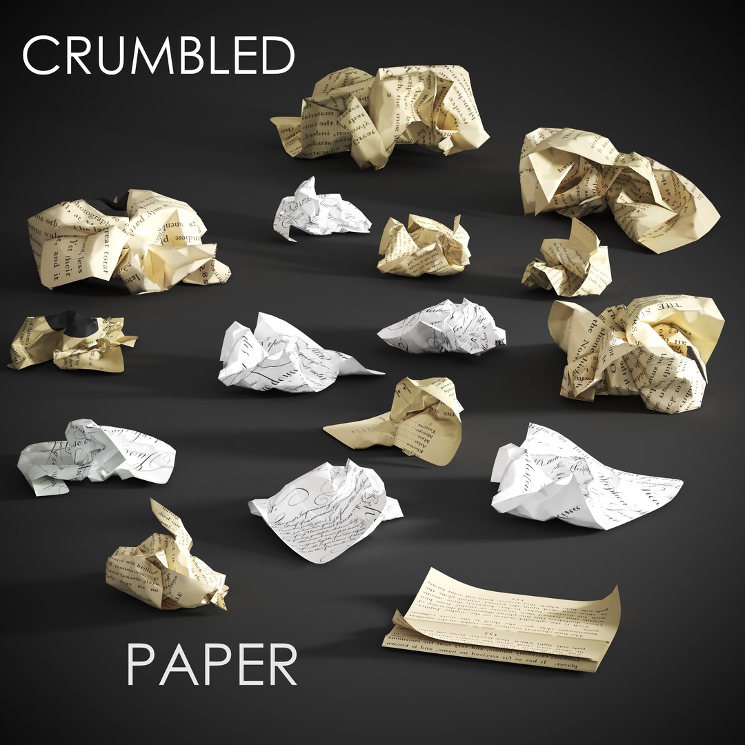 3D Crumpled paper model - TurboSquid 2003273