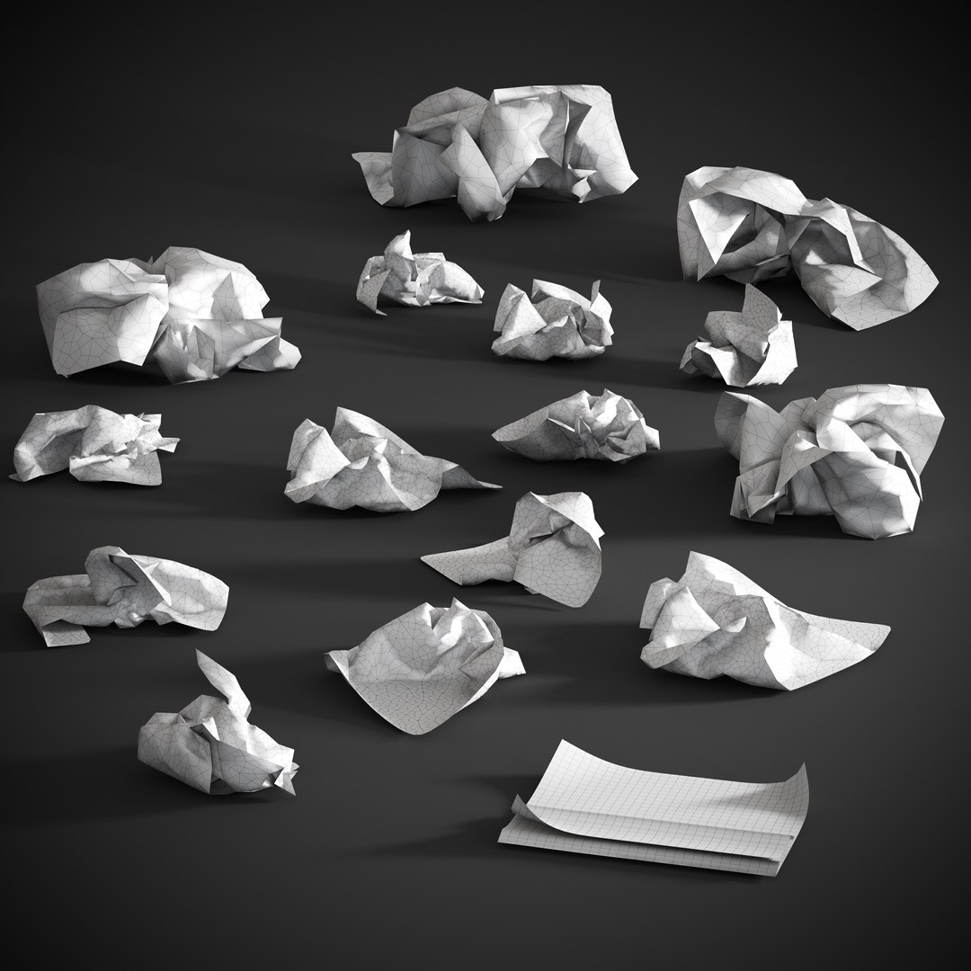 3D Crumpled paper model - TurboSquid 2003273