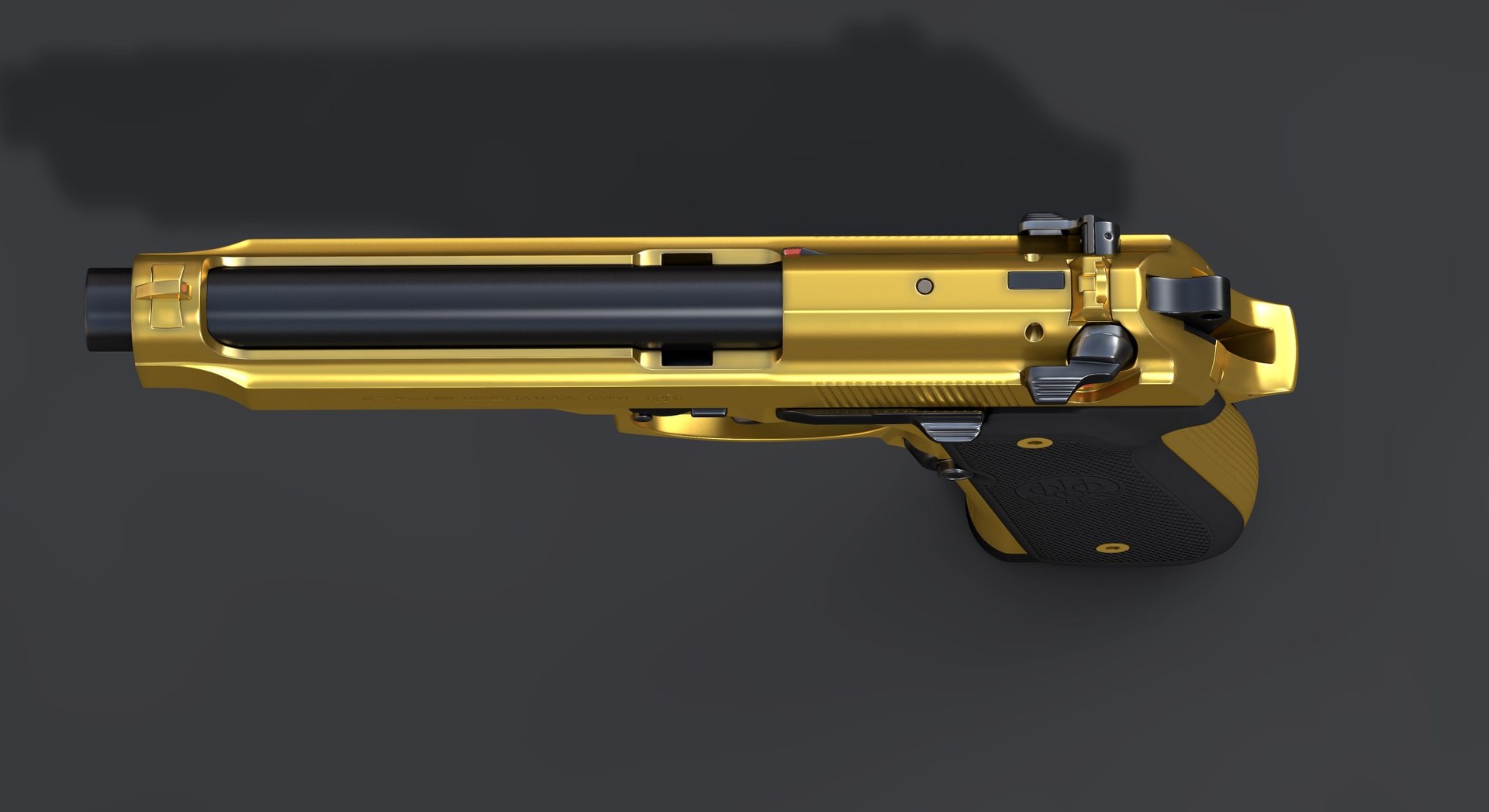 Beretta M9 Gold - Model - TurboSquid 1397321