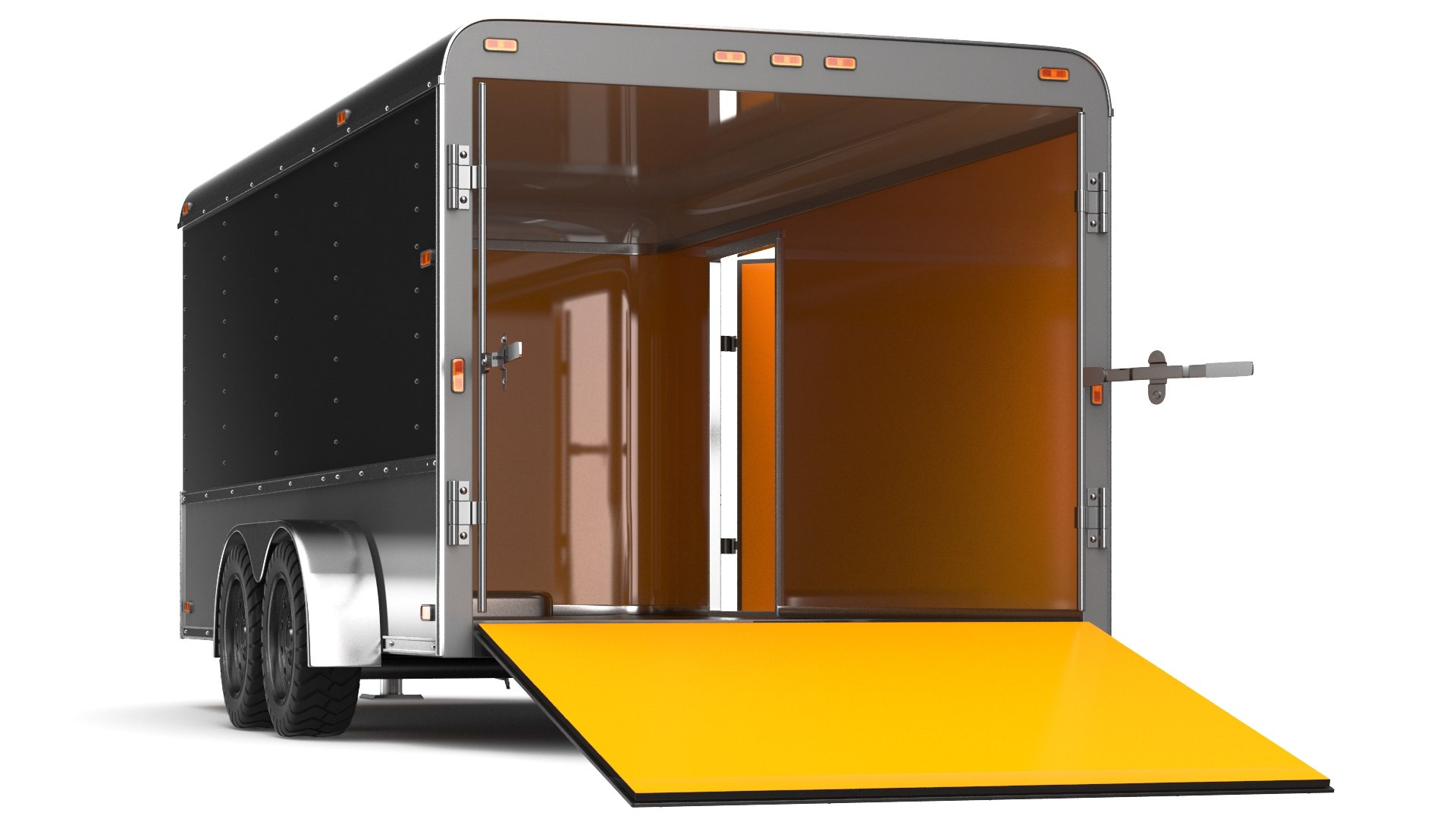 3D Detailed Cargo Trailer Open And Close - TurboSquid 2088088