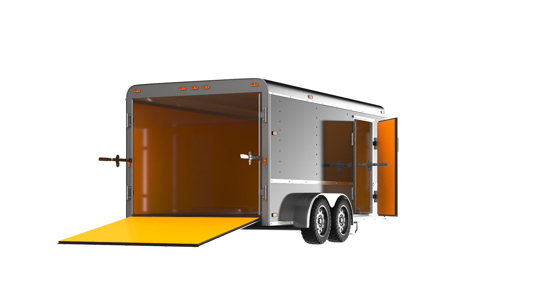 3D Detailed Cargo Trailer Open And Close - TurboSquid 2088088