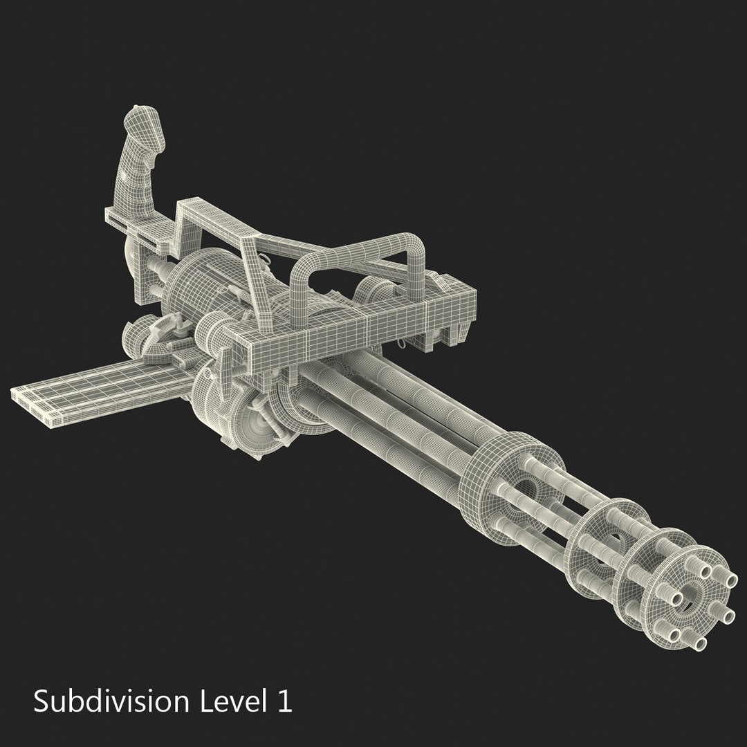 3d minigun modeled realistic model