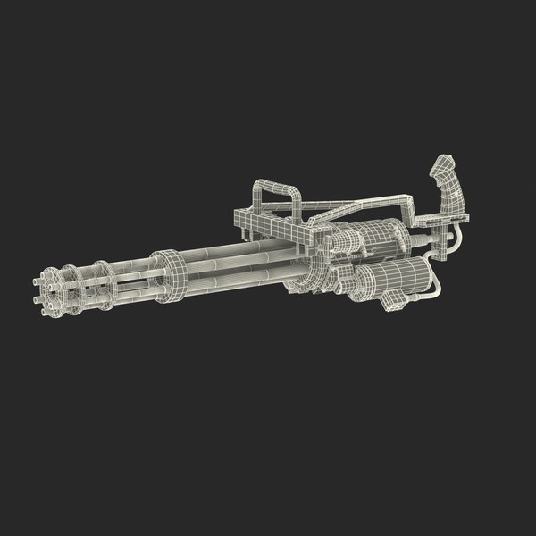 3d minigun modeled realistic model