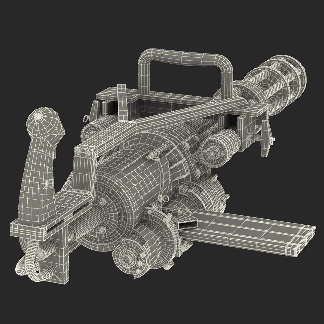 3d minigun modeled realistic model