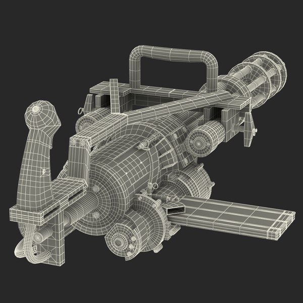 3d minigun modeled realistic model