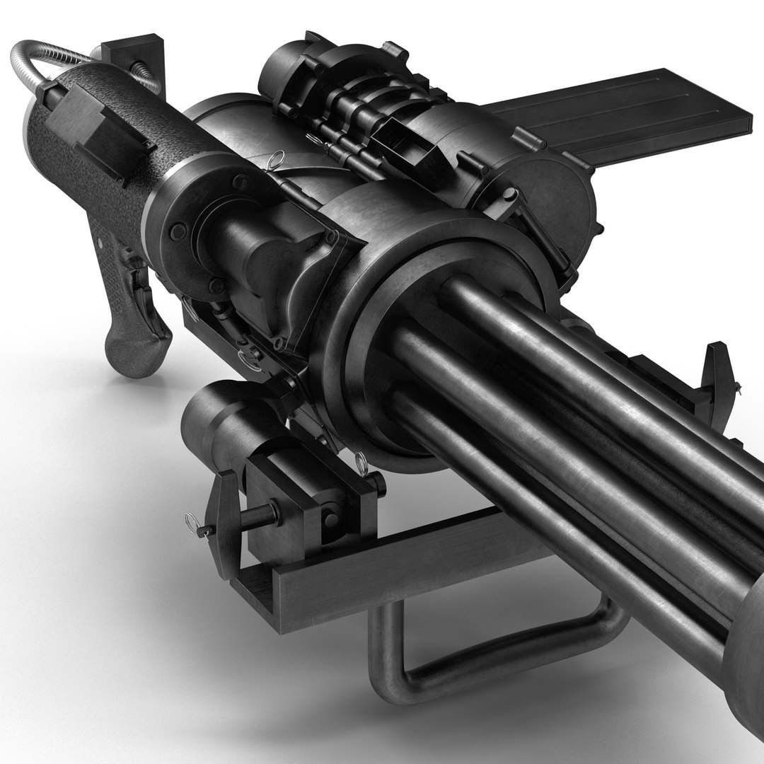 3d minigun modeled realistic model