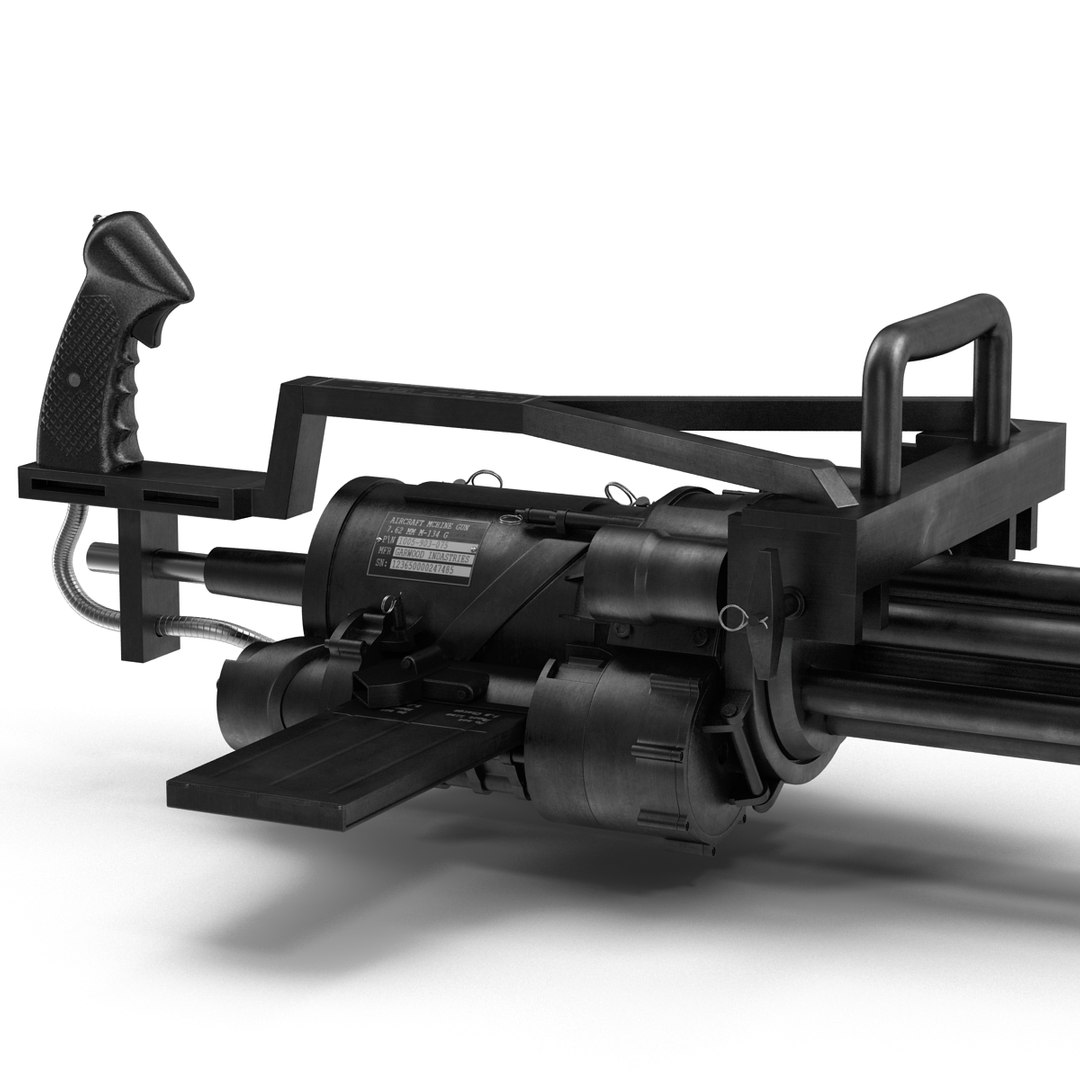 3d minigun modeled realistic model