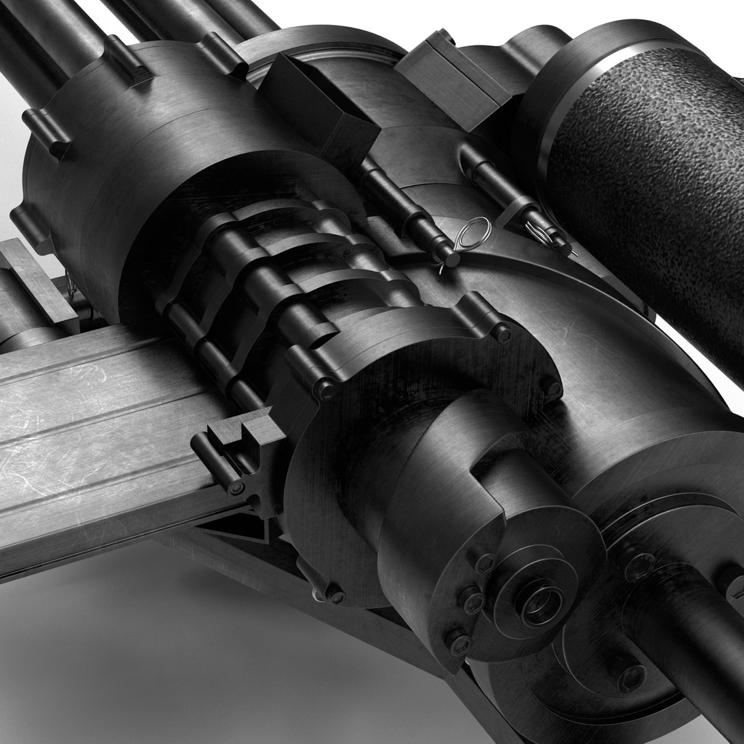 3d minigun modeled realistic model