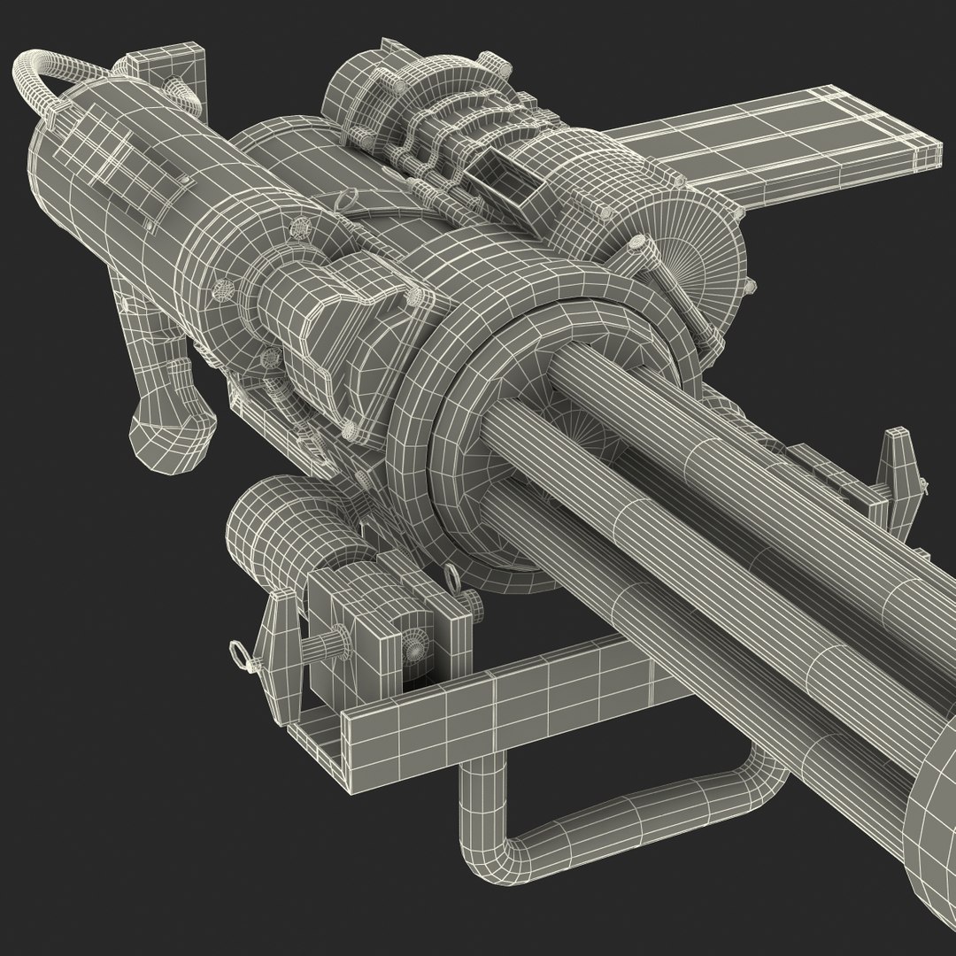 3d minigun modeled realistic model