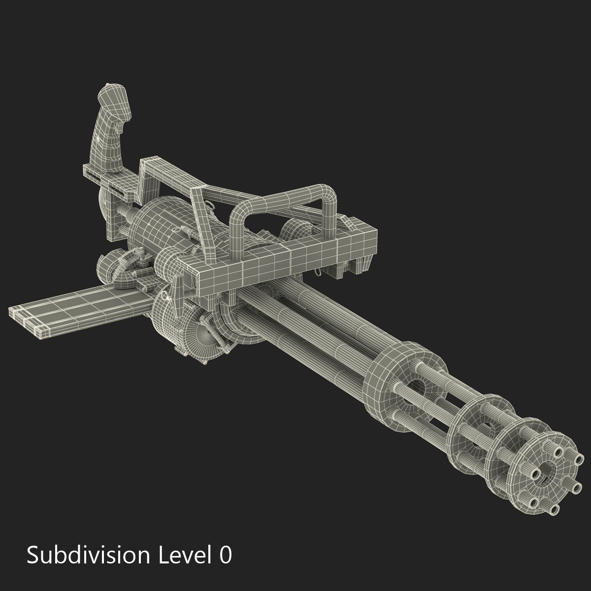 3d minigun modeled realistic model