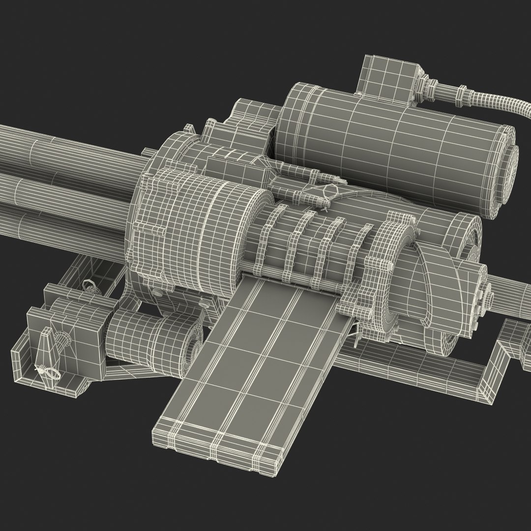 3d minigun modeled realistic model