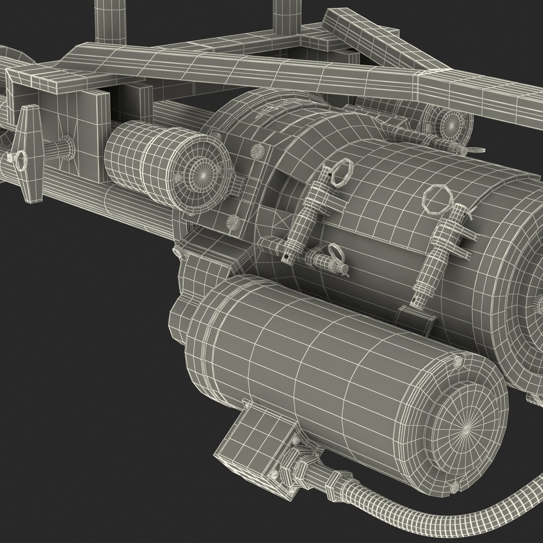 3d minigun modeled realistic model