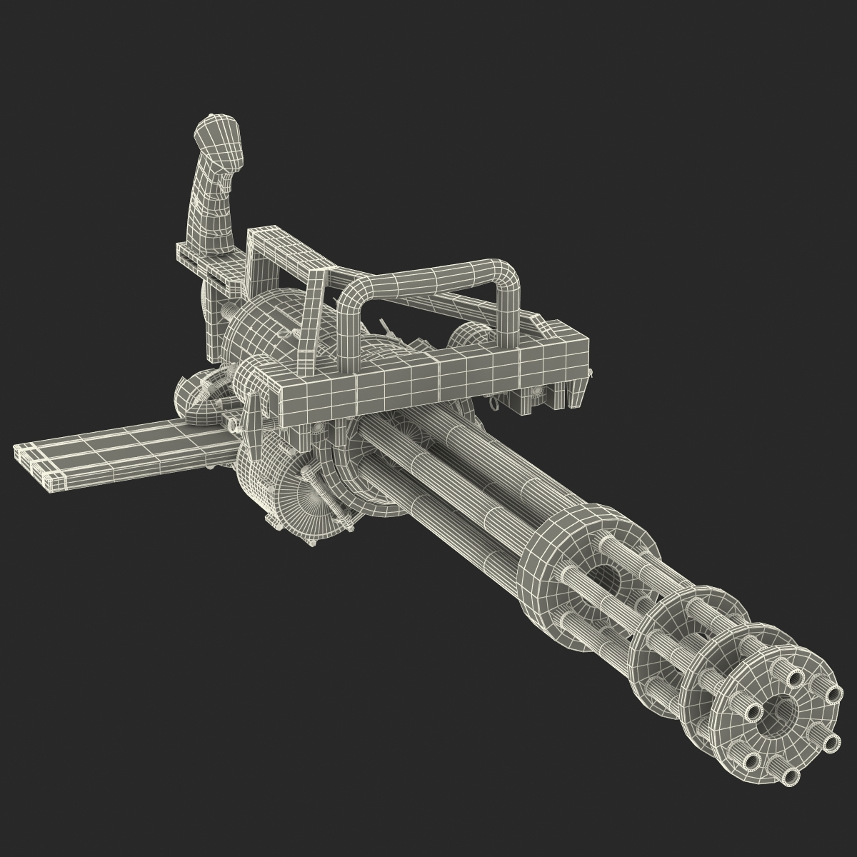 3d minigun modeled realistic model