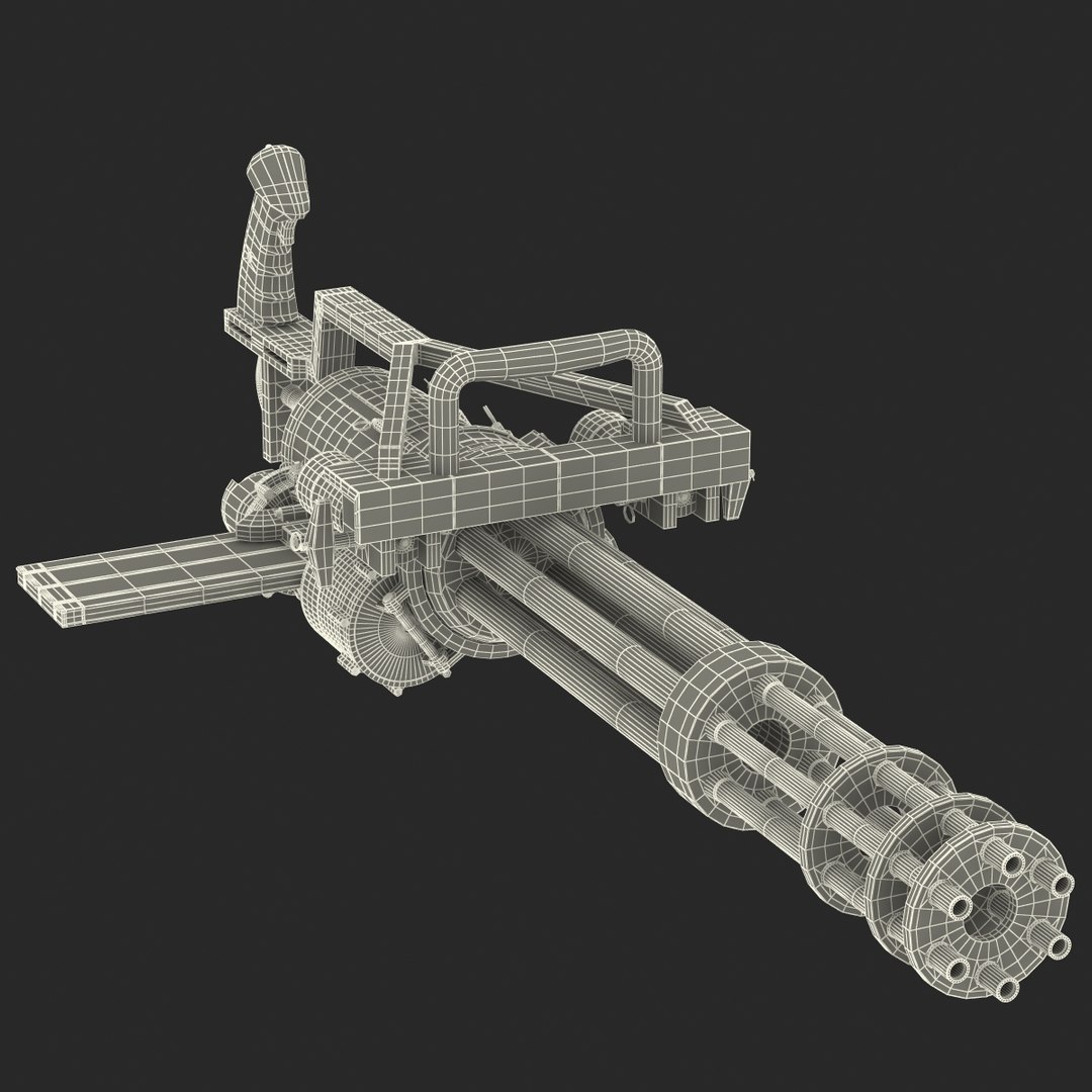 3d minigun modeled realistic model