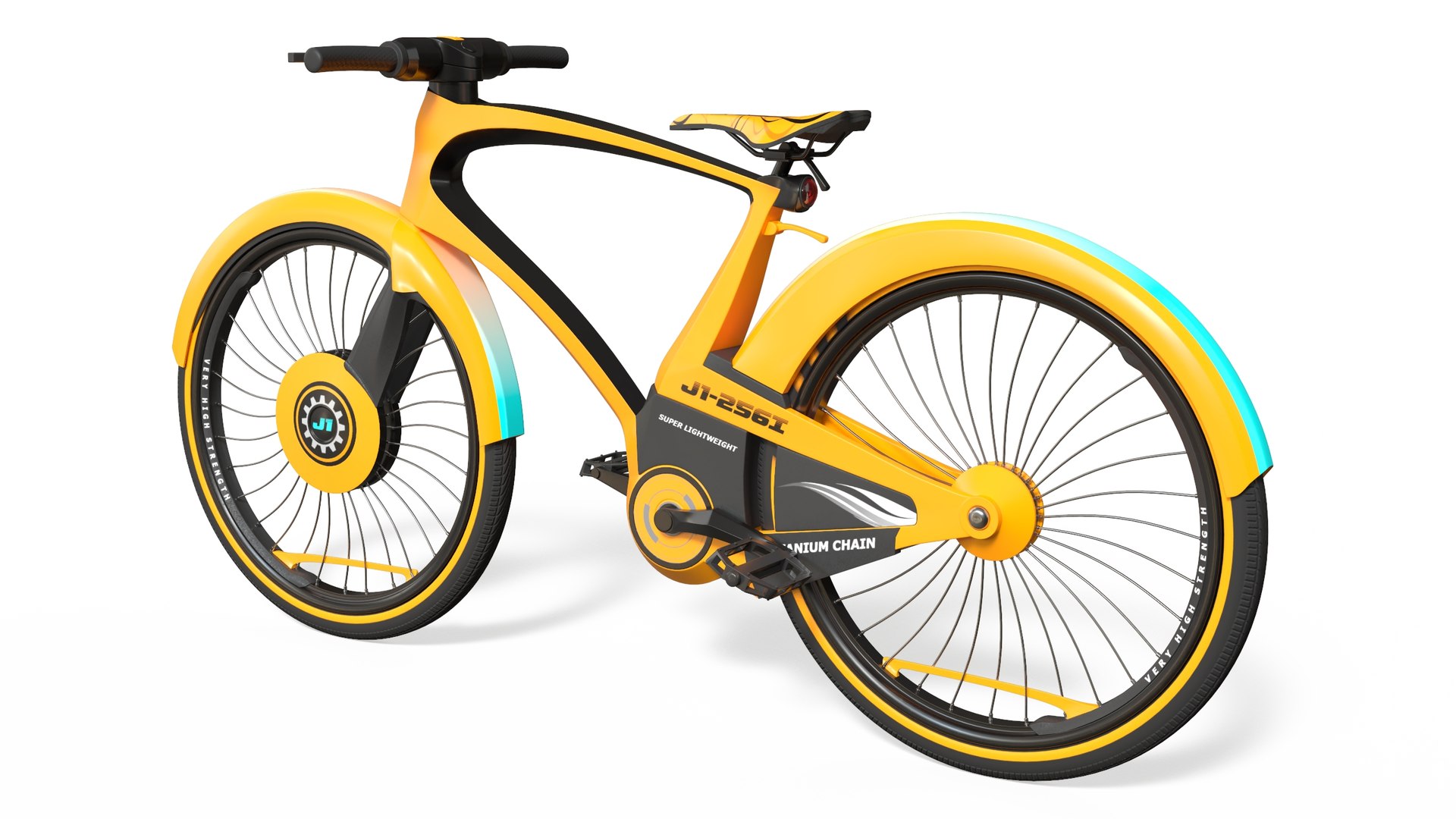 Futuristic Urban Bicycle Orange 3D - TurboSquid 2236748