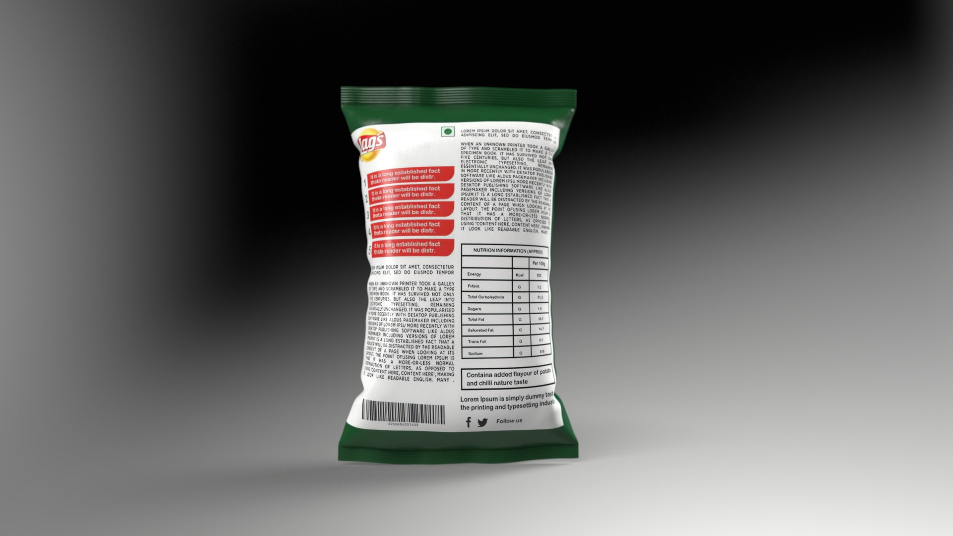3D Packet Potato Chips Model - TurboSquid 2204800