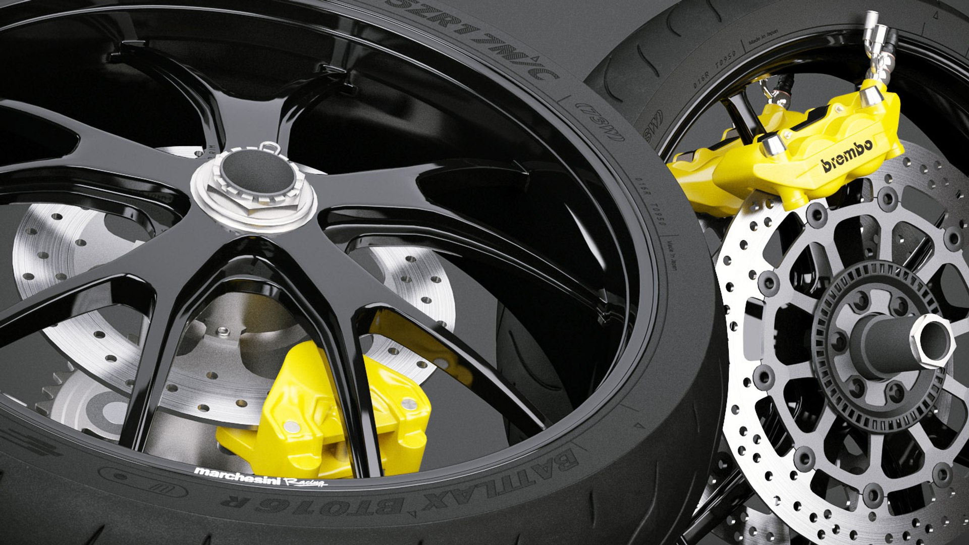 3D Model Motorcycle Wheels - TurboSquid 1379404