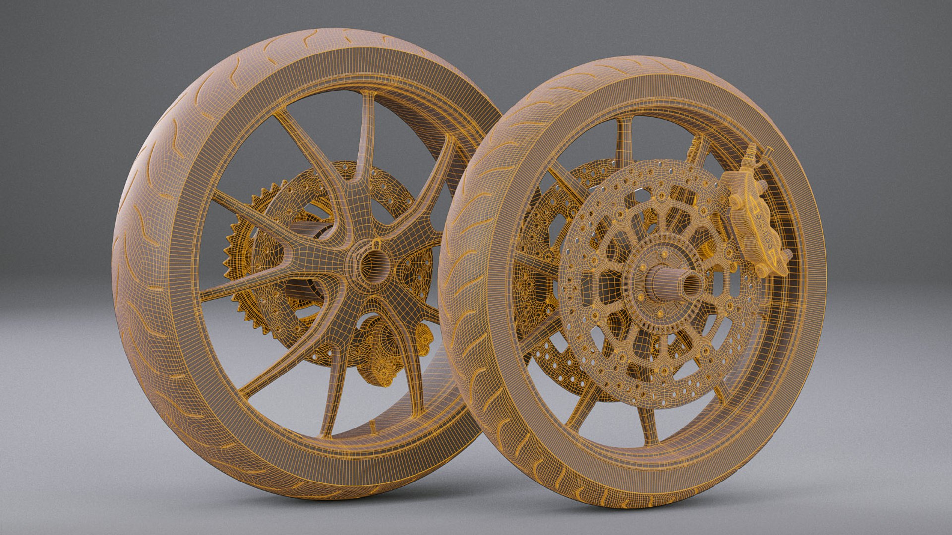 3D Model Motorcycle Wheels - TurboSquid 1379404