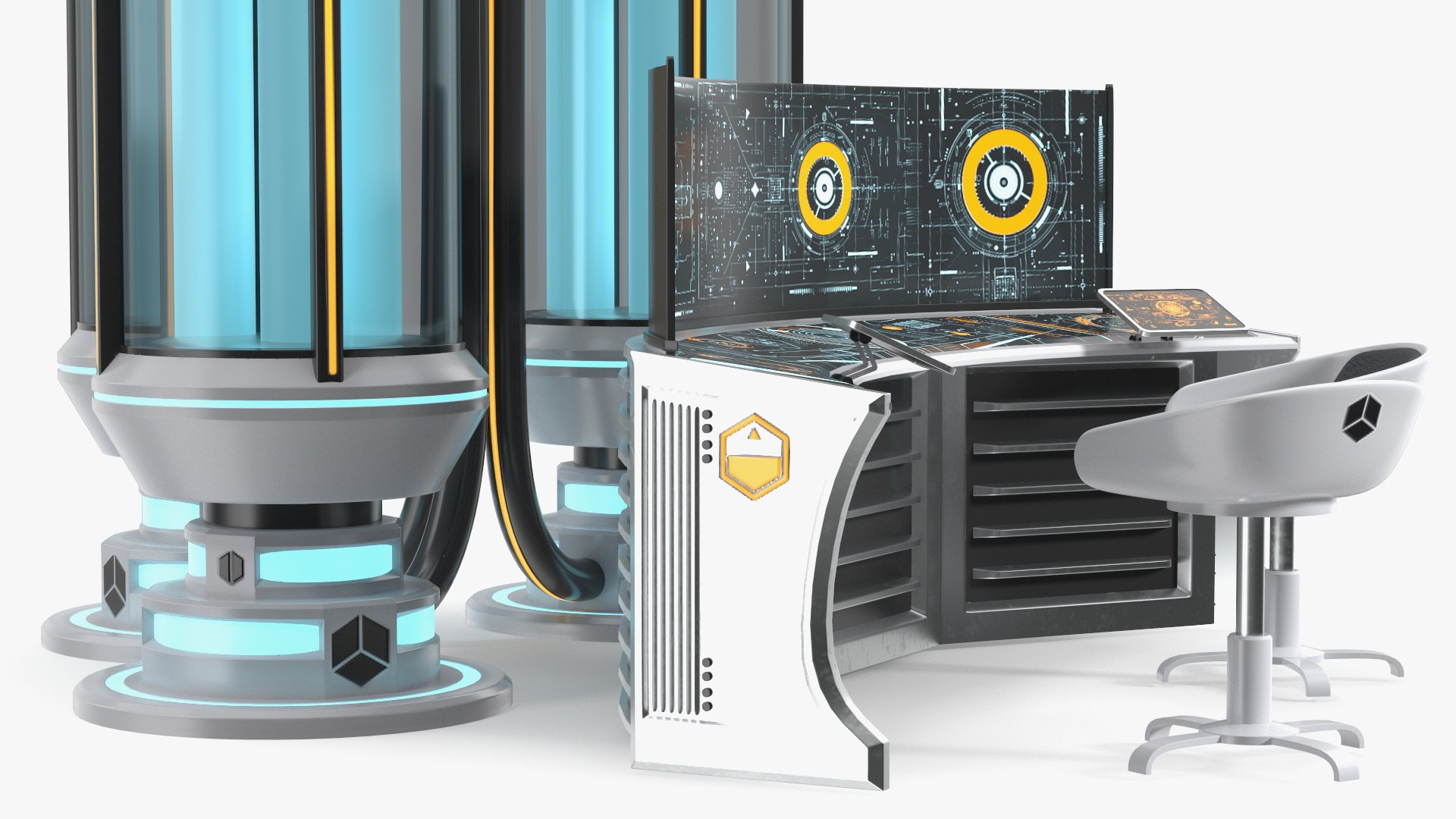 3D Futuristic Control Panel Station - TurboSquid 2318237