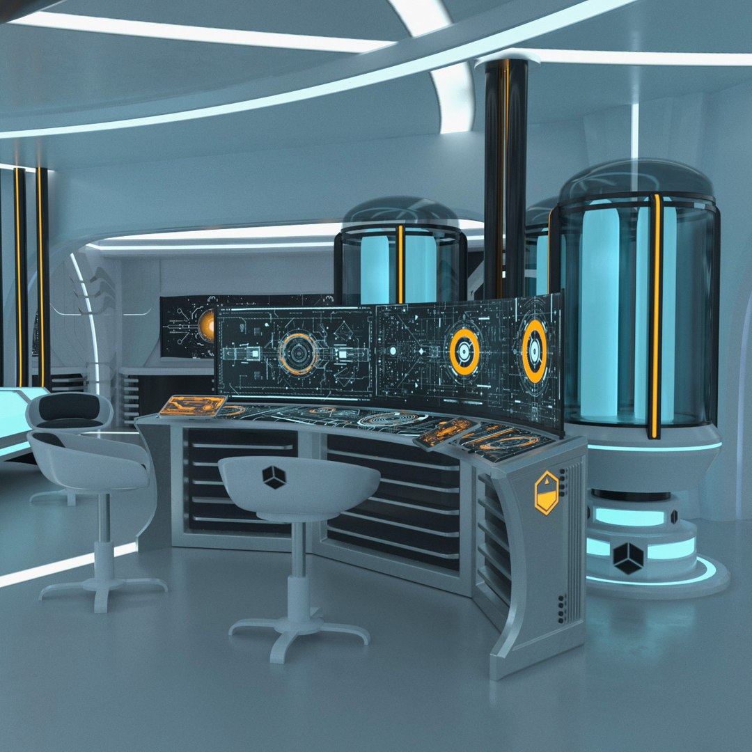 3D Futuristic Control Panel Station - TurboSquid 2318237